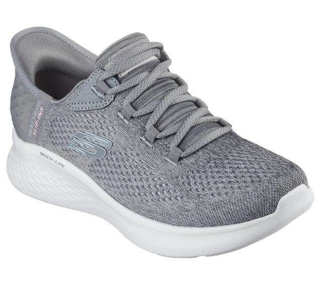 Skechers Slip Ins SKECH LITE NATURAL BEAUTY Women s Trainers Grey Multi 7