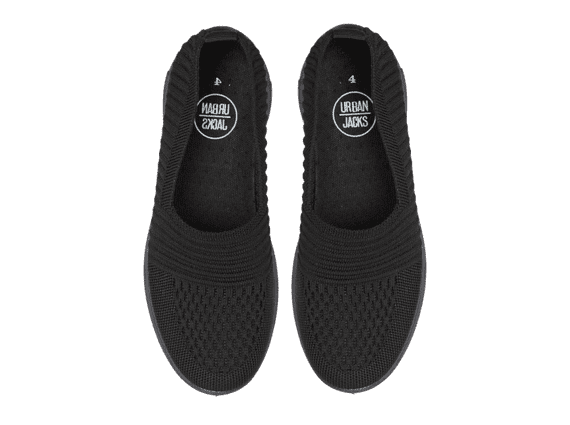 Urban Jacks Rum Women s Slip on Trainers - Black