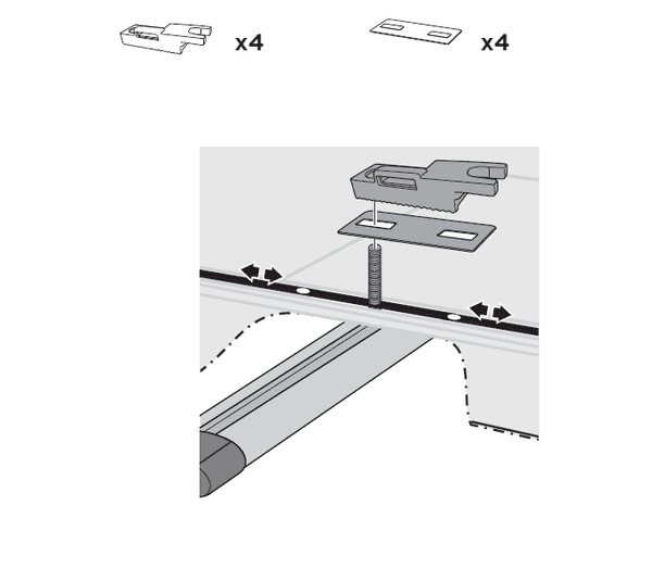 Thule T Track Adapter Fittings for Ocean Roof Box