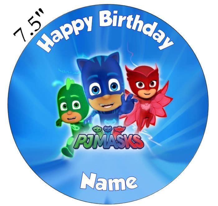 Disney PJ Masks PJ3 Edible - Pre Cut Personalised Icing Topper