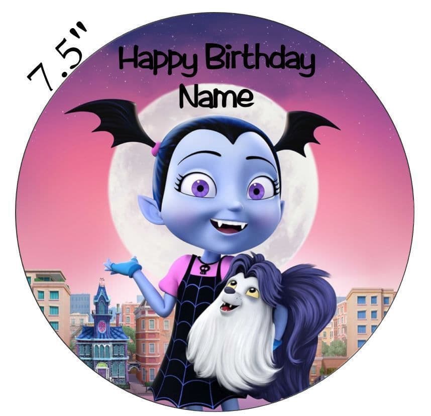 Disney Vampirina Inspired Personalised Edible Icing Cake Topper 7 5in ...