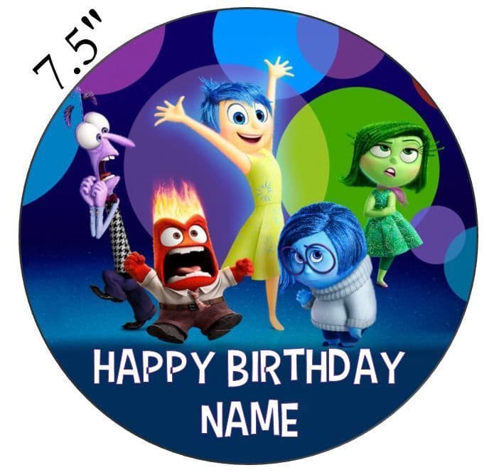 Pixar Inside Out Edible - Pre Cut Personalised Icing Topper