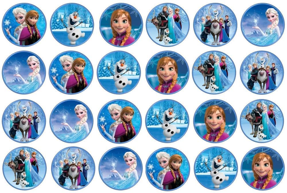 48 Frozen Edible Rice Paper Toppers 3cm x 3cm