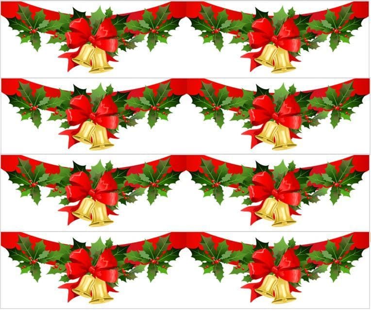 Christmas Cake Edible Garlands - 3 Design Edible Icing Ribbon