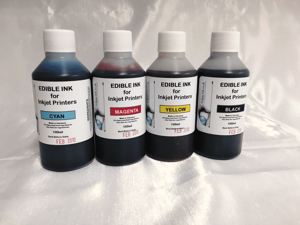 Edible Ink Refill Set for Canon Brother Epsom Inkjet Printers 4 x 100ml