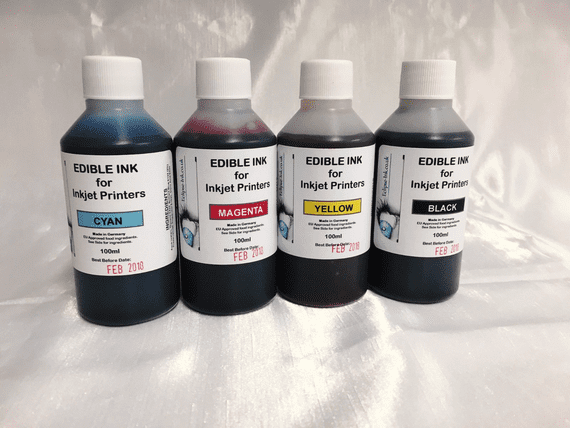 Edible Ink Refill Set for Canon Brother Epsom Inkjet Printers 4 x 100ml