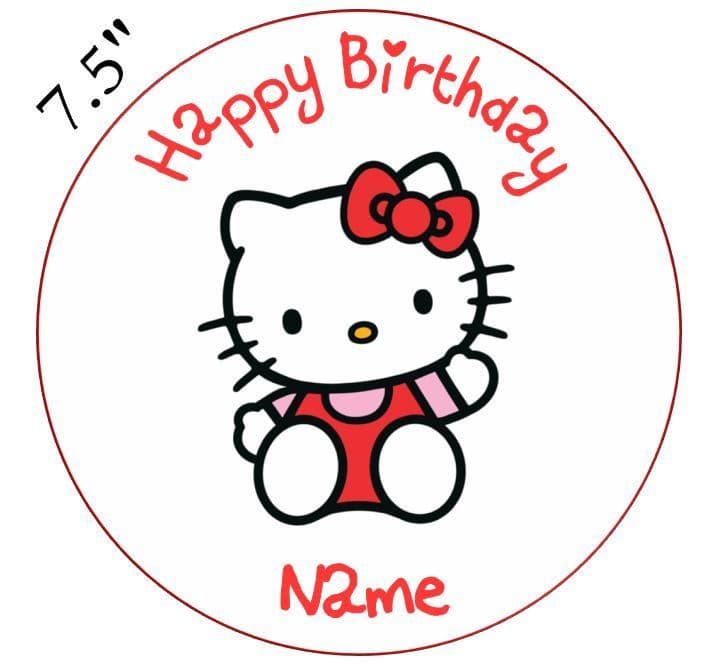 Hello Kitty Red Bow Edible - Pre Cut Personalised Icing Topper HK2