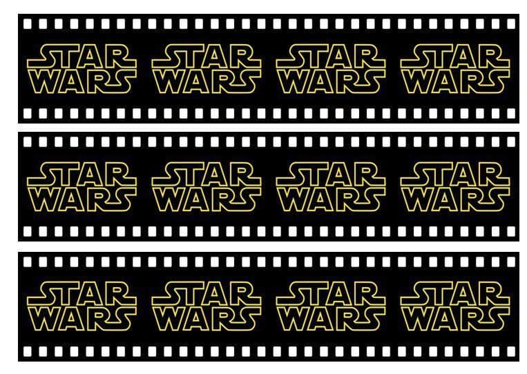 Star Wars Logo Film Reel Edible Icing Ribbon Cake Decoration Precut