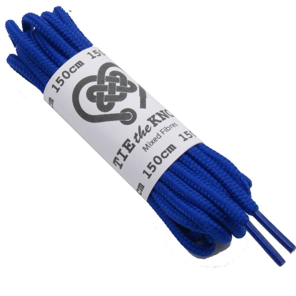 Shoe / Boot Laces Round Blue Pair for 6 - 12 Eyelets 150cm Long