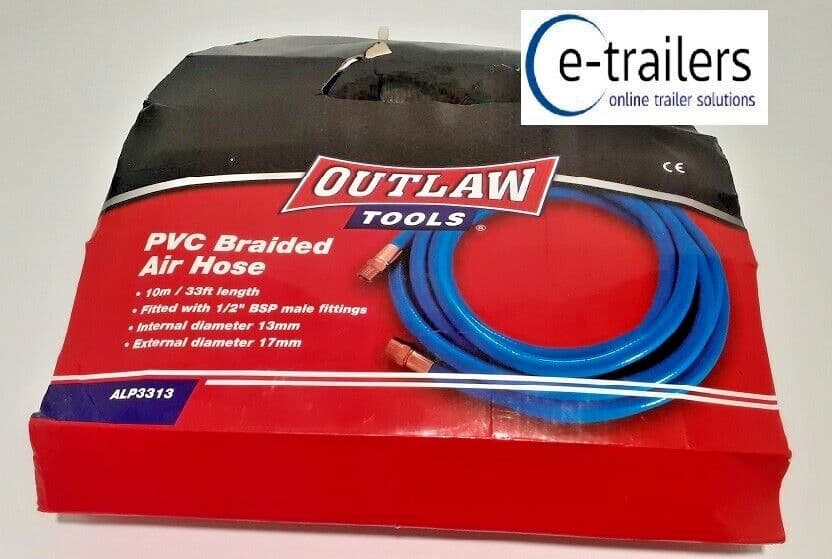 10m OUTLAW TOOLS PVC BRAIDED AIR HOSE 1/2" BSP MALE INTERNAL 13mm ...