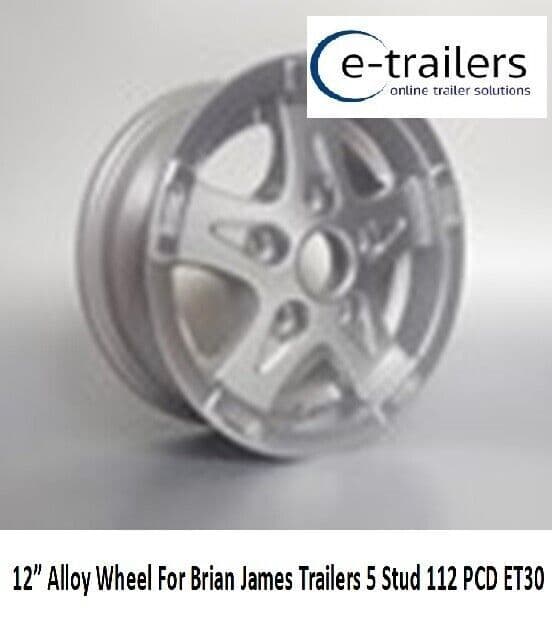 12" ALLOY TRAILER WHEEL 5 STUD 112 PCD ET30 TAKES 155x70x12 & FITS ...