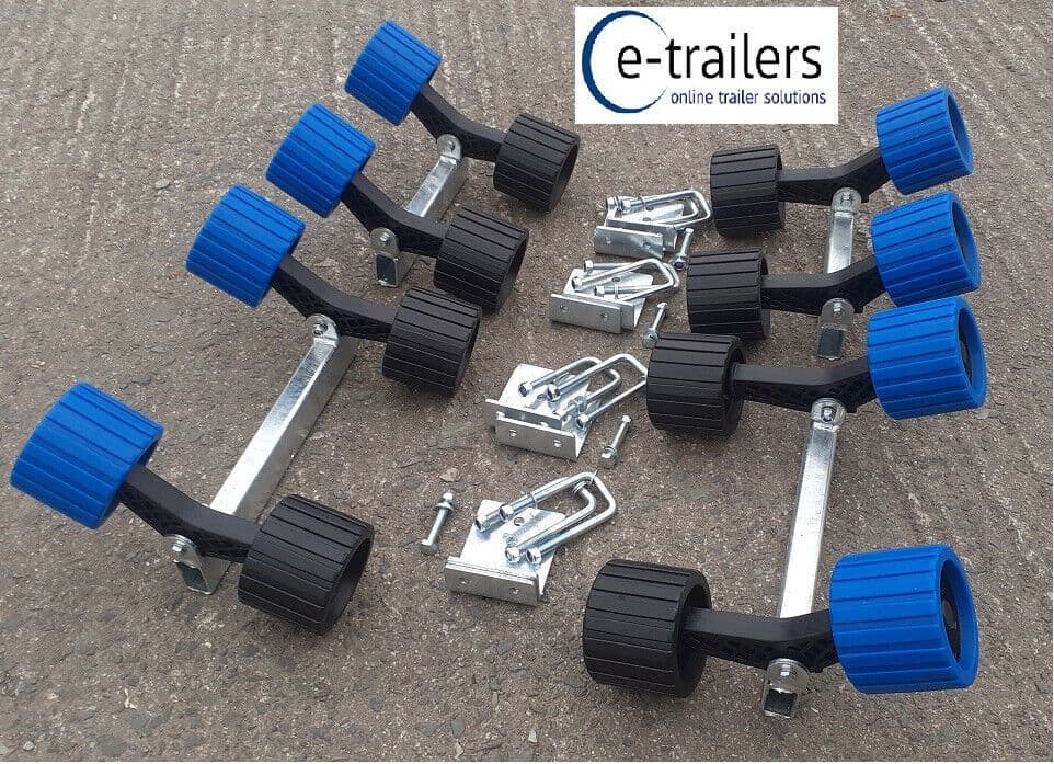 16 Black & Blue Roller Boat Jet Ski Dinghy Trailer Set - adjusts to ...