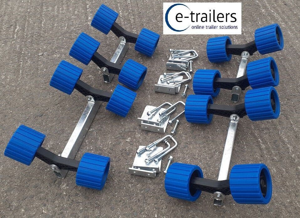16 Blue Roller Boat Jet Ski Dinghy Trailer Set - adjusts to hull shape ...