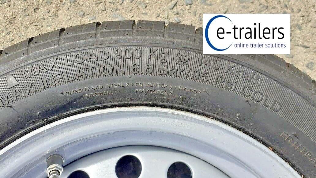 195x50x13 Kenda tyre 900kg on 5 stud 112mm PCD Trailer Wheel - Fits ...