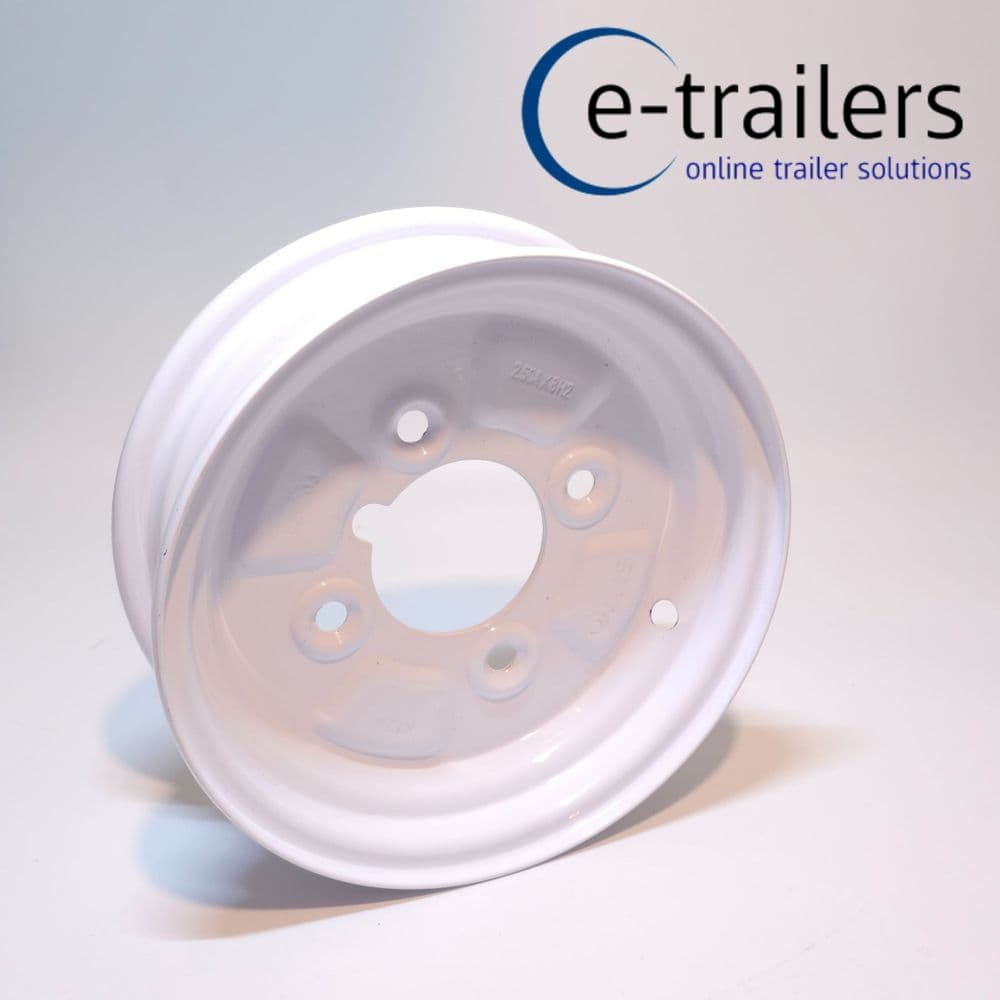 2.50A x8 4 STUD 4" PCD ET0 STARCO TRAILER WHEEL RIM - WHITE for 400x8 ...