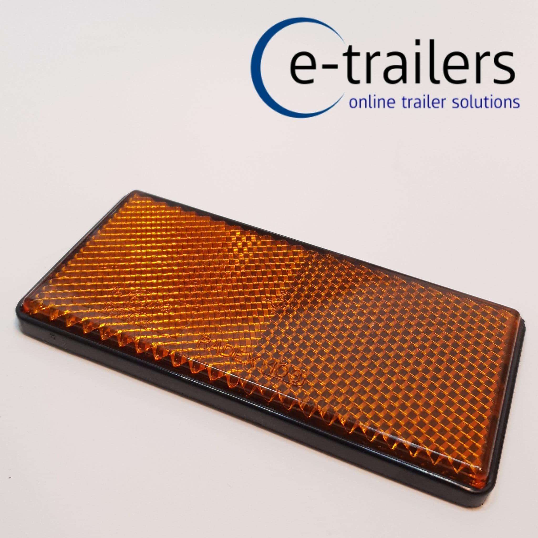 2x AMBER SIDE TRAILER CARAVAN GATE POST CAR HORSEBOX ADHESIVE REFLECTOR ...
