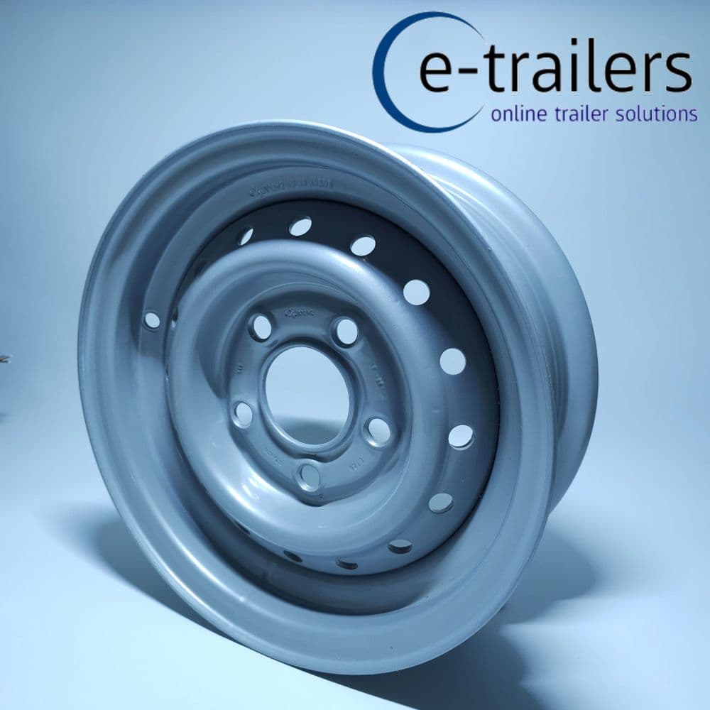 4.5Jx12H2 ET20 5 Stud 112mm PCD Starco Silver Trailer Wheel Rim ...