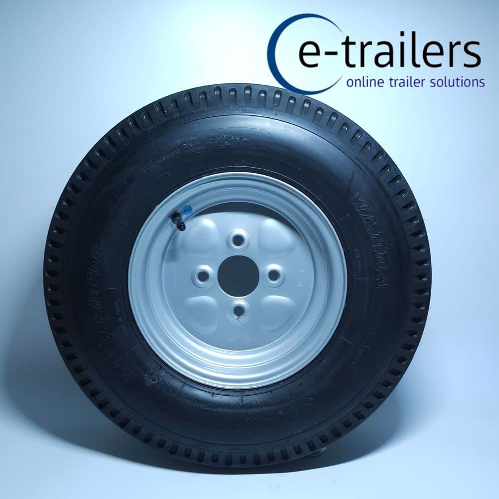 WANDA 500x10 8PLY 5.00-10 TRAILER TYRE ON 100mm PCD VLUKON RIM - 500Kg ...