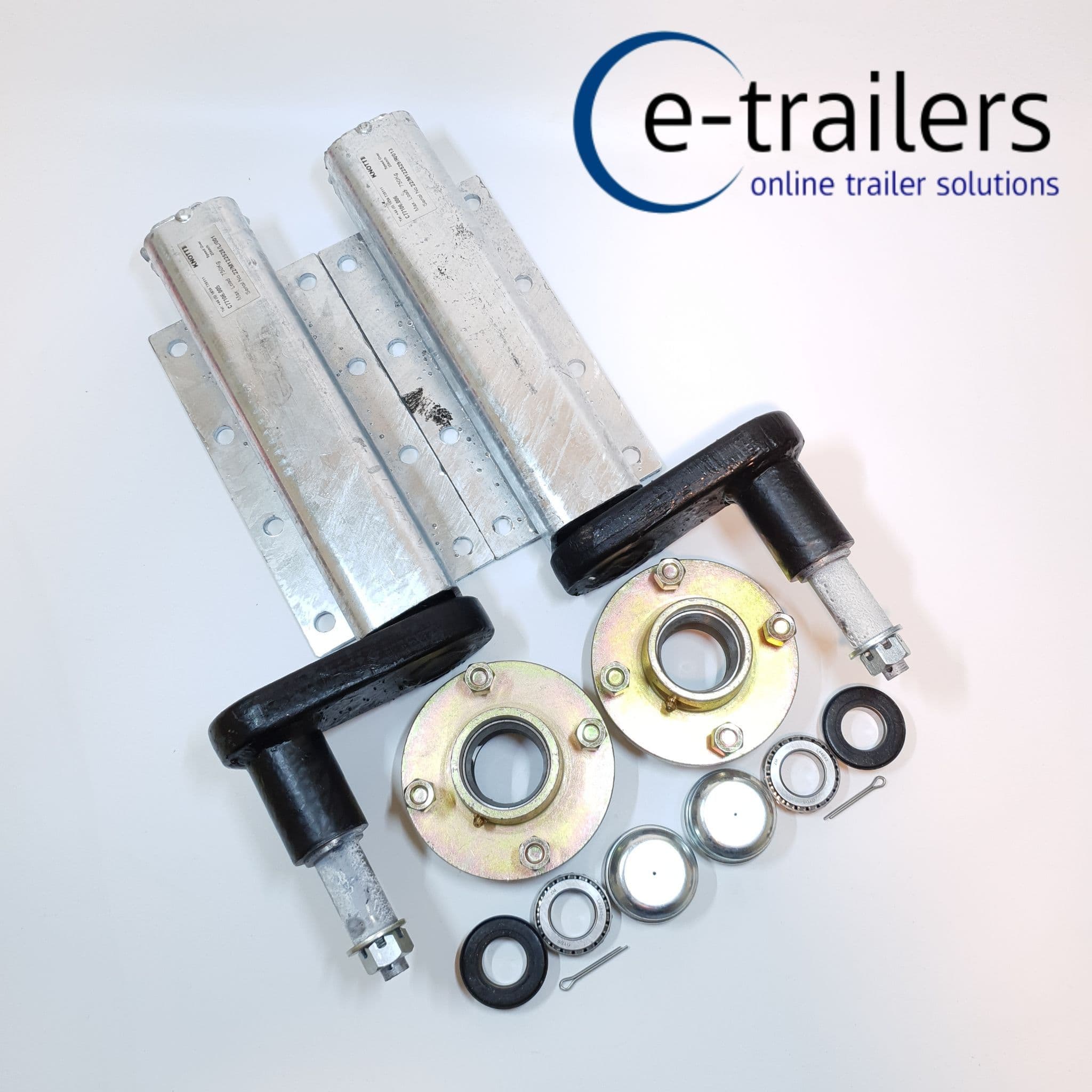 750 KG KNOTT GALVANISED EXTENDED STUB TRAILER SUSPENSION UNITS + 4" PCD ...