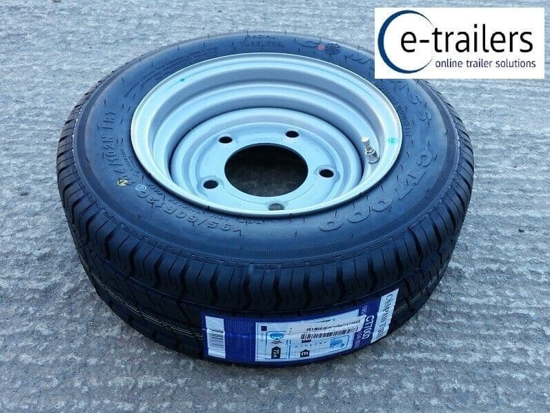COMPASS 195x60x12 195/60R12C TRAILER TYRE ON 6.5" PCD WHEEL -METAL ...
