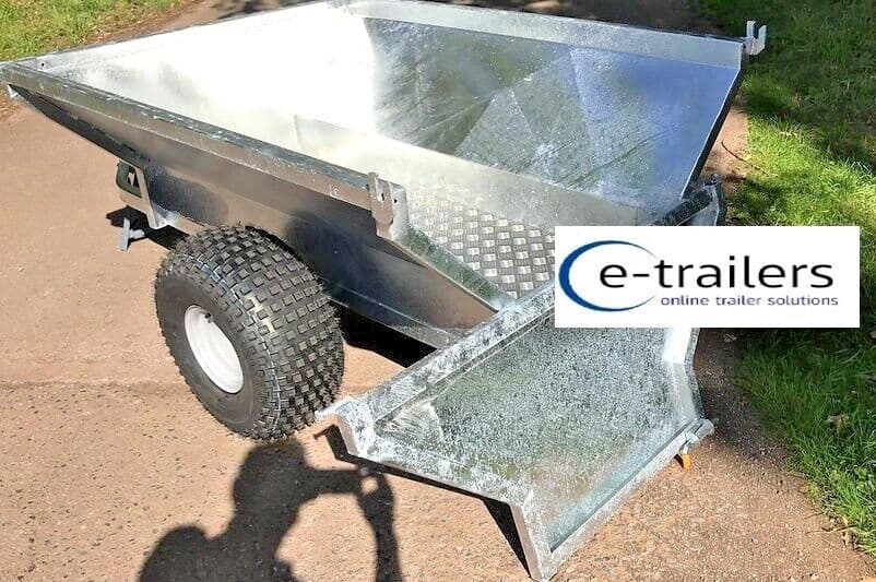 New ATV Quad Farm Small Holding Trailer Galvanised Wide Wheel unbraked ...