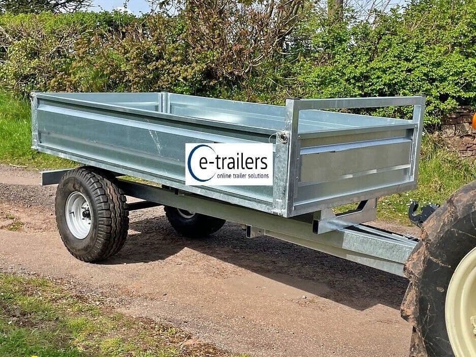 New Galvanised 8ft x 4ft Tractor 2 Tonne Tipper Trailer - tailgate ...