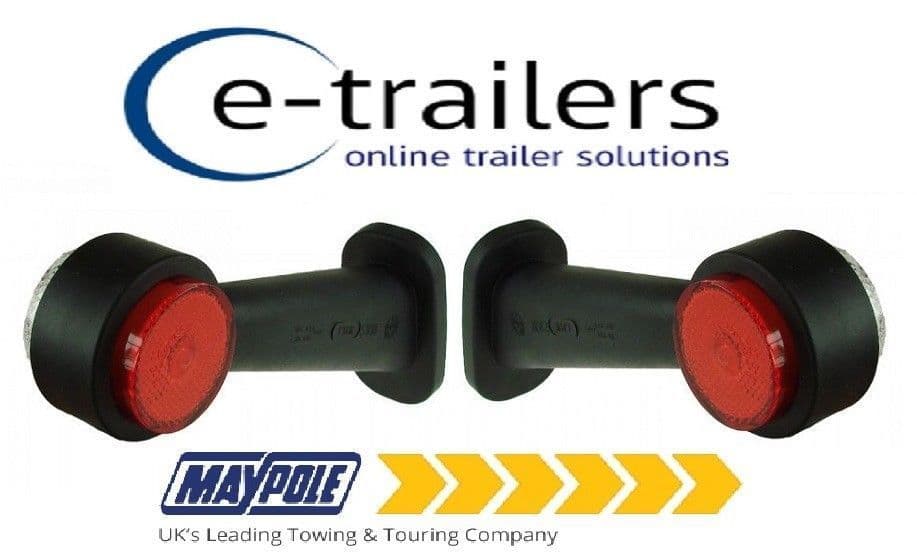 PAIR OF MAYPOLE MP8706B LED RED WHITE LENS RUBBER STALK TRAILER LORRY ...