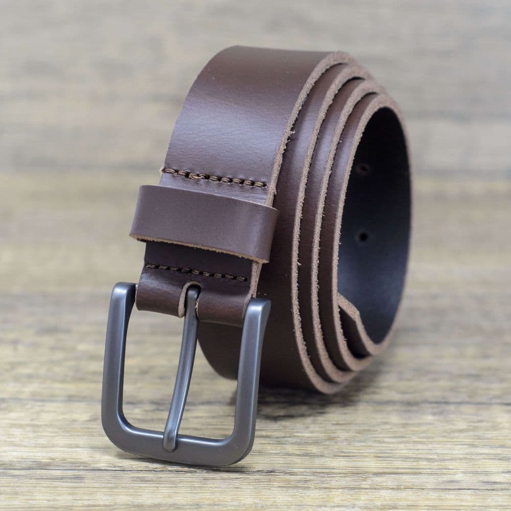 35mm Full Grain Real Leather Belt - Brown