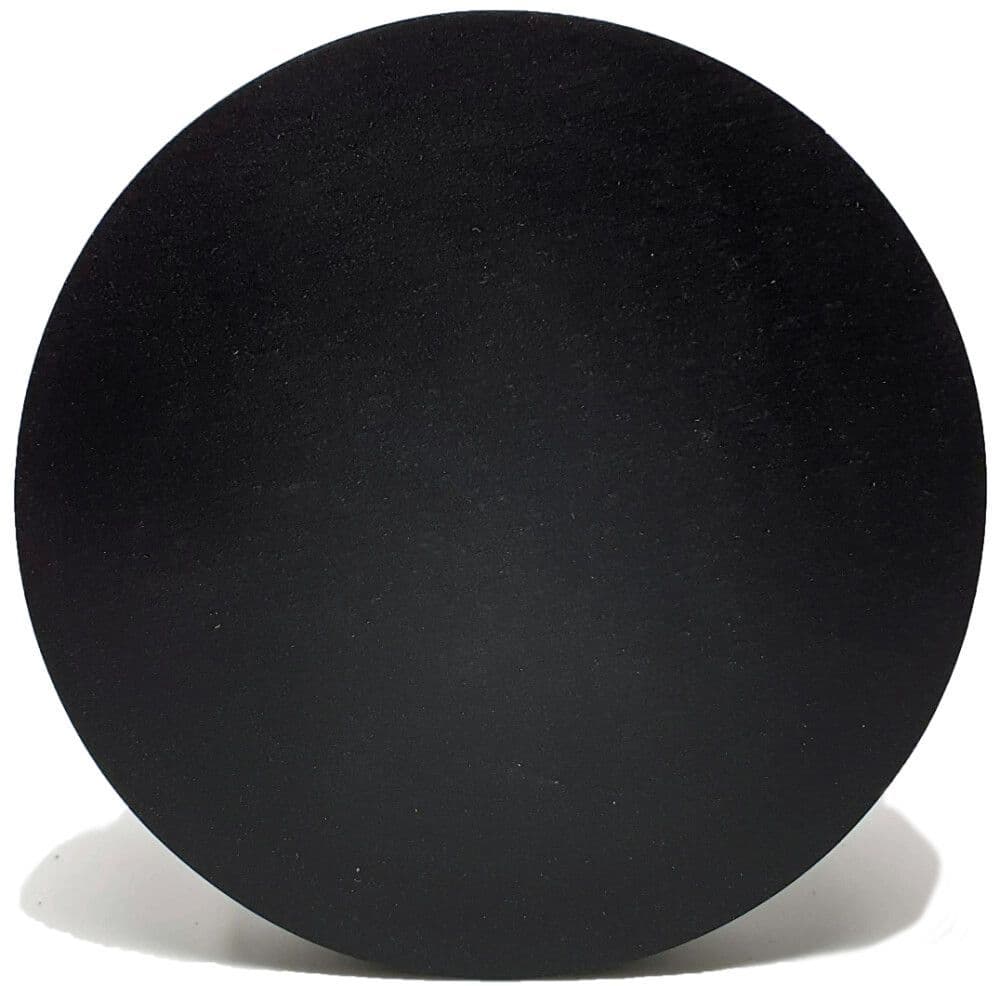 6 Pack of Black Full Grain Real Leather 10cm Circular Coasters