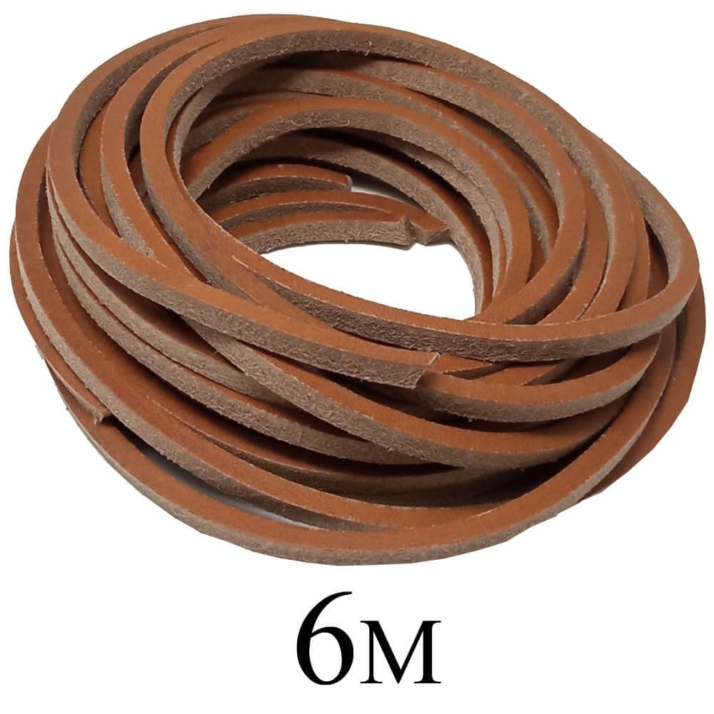 6m of 3 5mm Thick Full Grain Real Leather Thonging - Tan