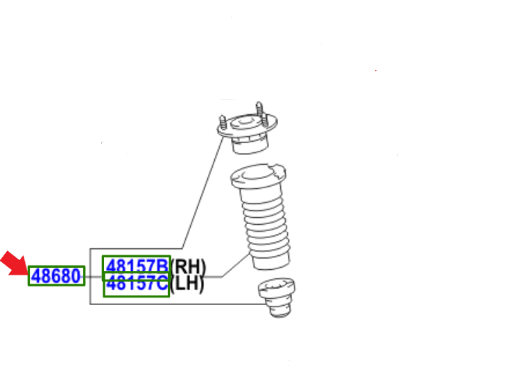 Genuine Lexus Front Suspension Mount LH or RH 48680-30310