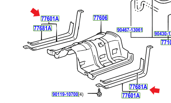 Genuine Lexus Band Sub-Assy Fuel Tank 77601-51010