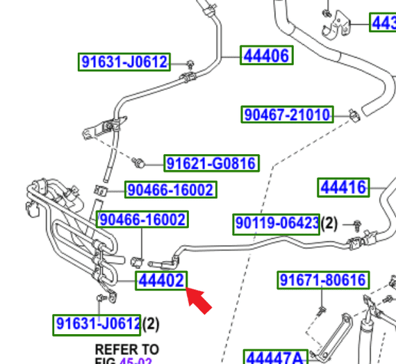 Genuine Lexus Power Steering Oil Cooler 44402-48060