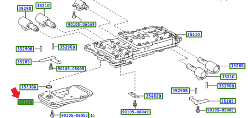 Genuine Lexus Strainer Assy Valve Body Oil 35330-30090