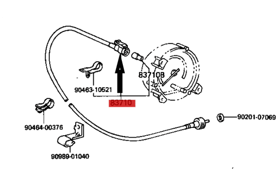 Genuine Toyota Cable Assy 83710-90A15