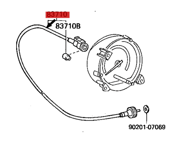 Genuine Toyota Cable Assy 83710-90A20
