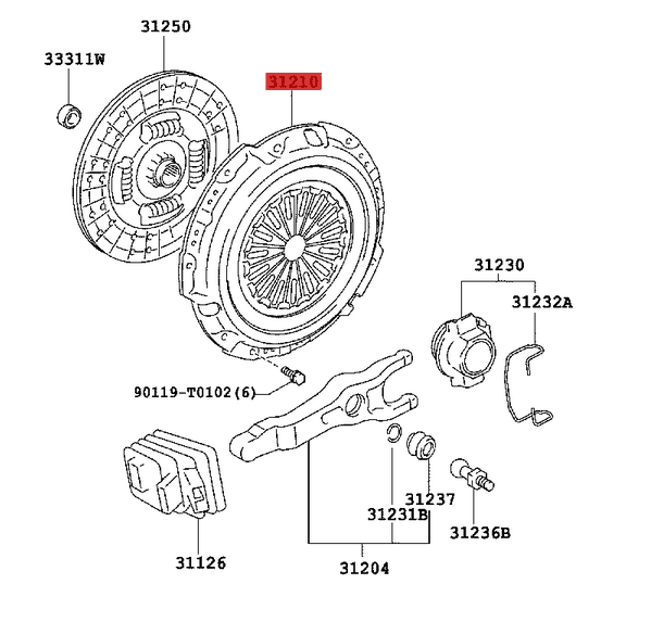 Genuine Toyota Clutch Cover 31210-0K070 312100K070