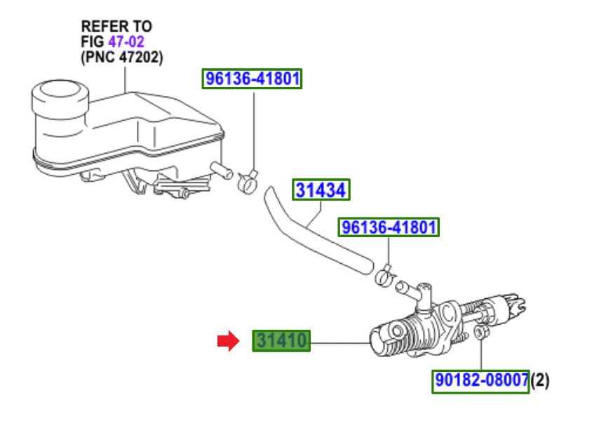Genuine Toyota Clutch Master Cylinder 31420-0D081