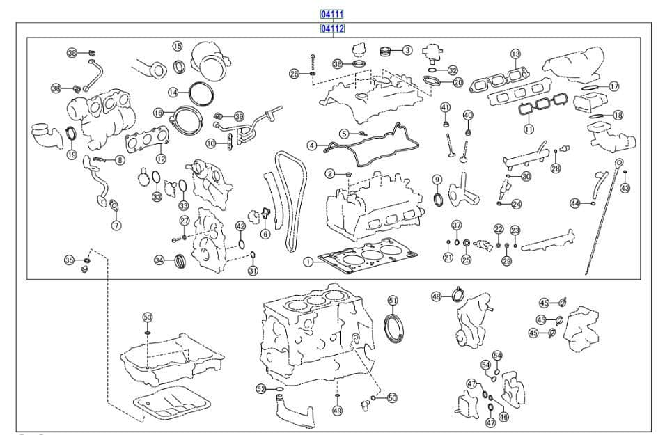 Genuine Toyota Engine Gasket Set 04111-18012