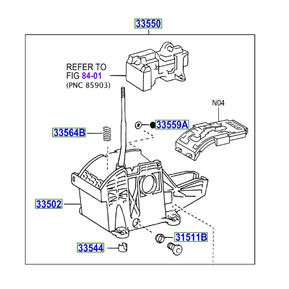 Genuine Toyota Floor Shift Assy Transmission 33550-60740
