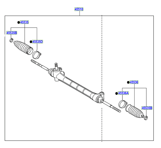 Genuine Toyota Gear Assy Steering 45510-58040