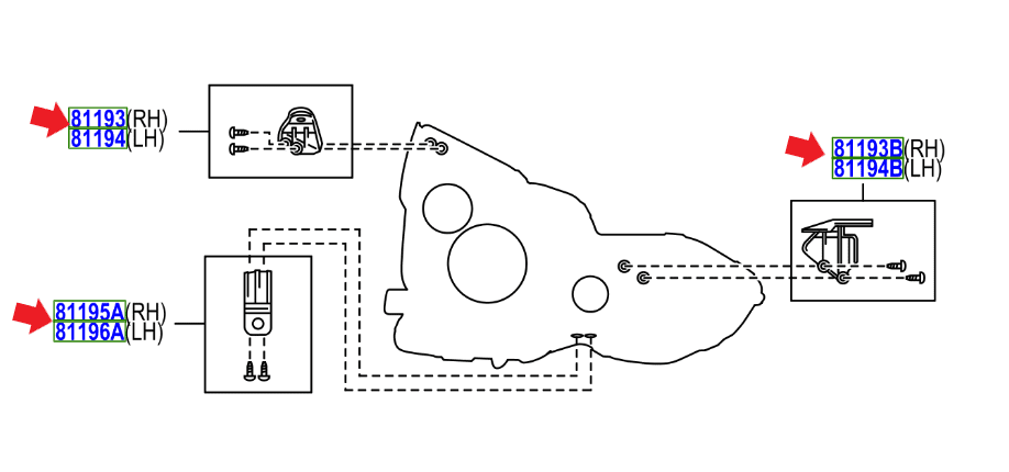 Genuine Toyota Headlamp Bracket 81193-0H060