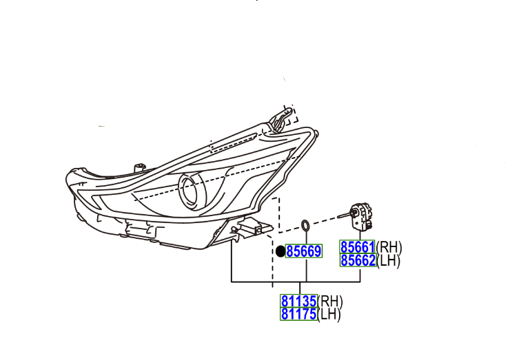 Genuine Toyota Headlight LH 81070-47660