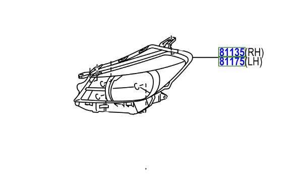 Genuine Toyota Headlight RH 81130-0DA40
