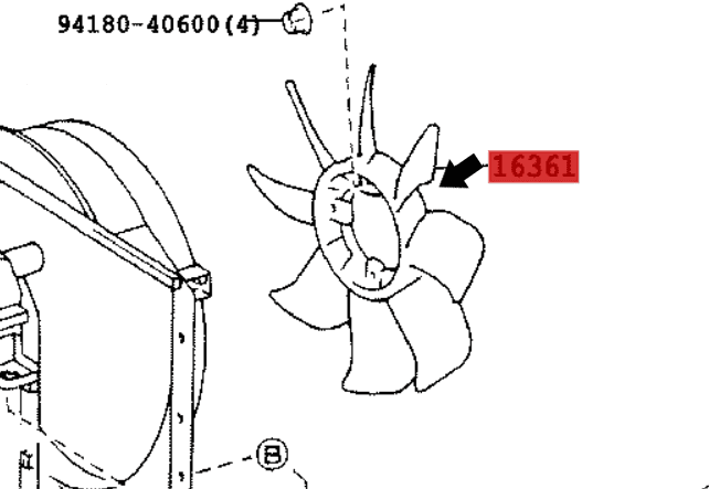Genuine Toyota Land Cruiser FAN 16361-17010