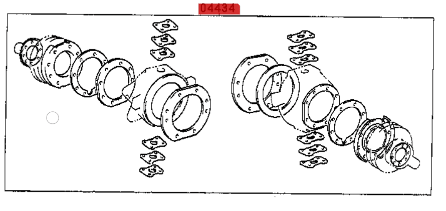 Genuine Toyota Land Cruiser GASKET KIT FR AXLE 04434-60015