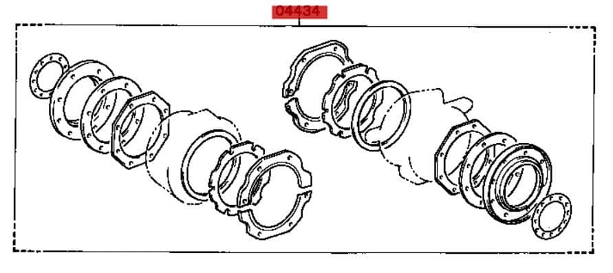 Genuine Toyota Land Cruiser GASKET KIT FR AXLE 04434-60050