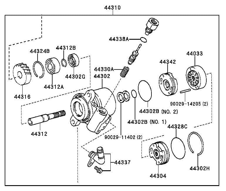 Genuine Toyota Land Cruiser Vane Pump Assy 44310-60320 4431060320