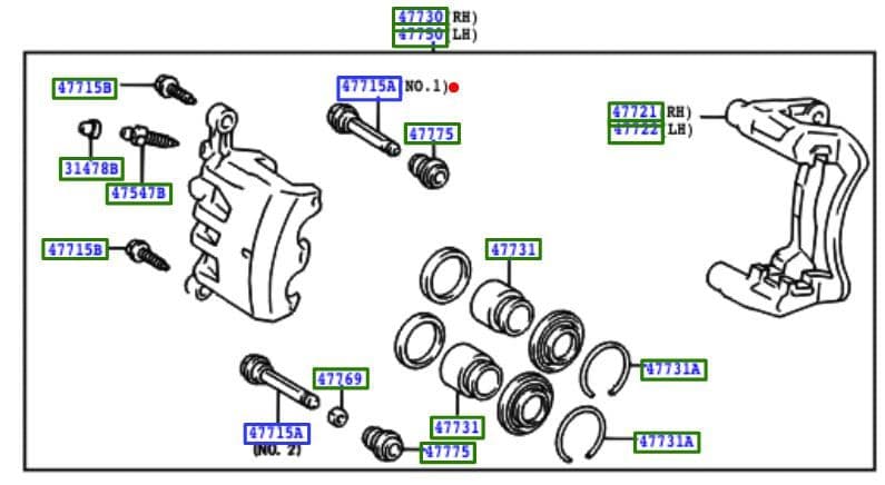 Genuine Toyota Lexus Brake Caliper Slide Pin Fits Many 47715-33010 ...