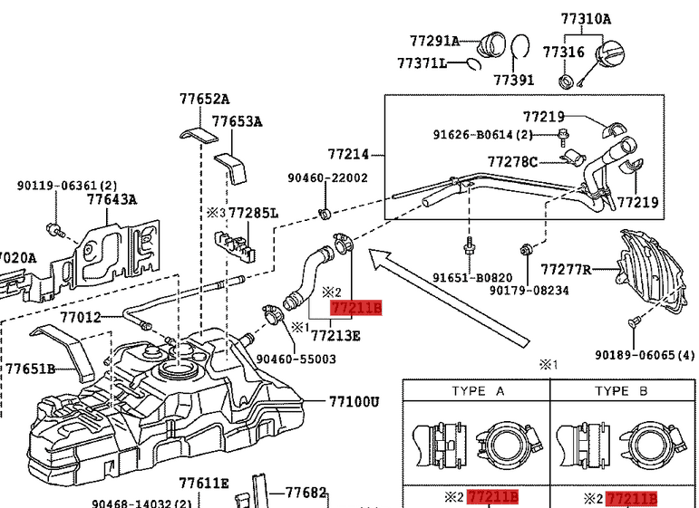 Genuine Toyota Lexus Clamp for Fuel Filler Pipes 90460-46005 9046046005